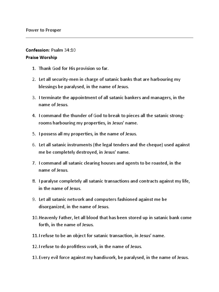 Power To Prosper | PDF | Jesus | Banks