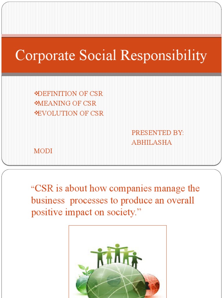 Corporate Social Responsibility: Definition of CSR Meaning of CSR ...