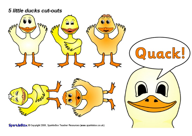 5 Little Duck Cut-Outs | PDF