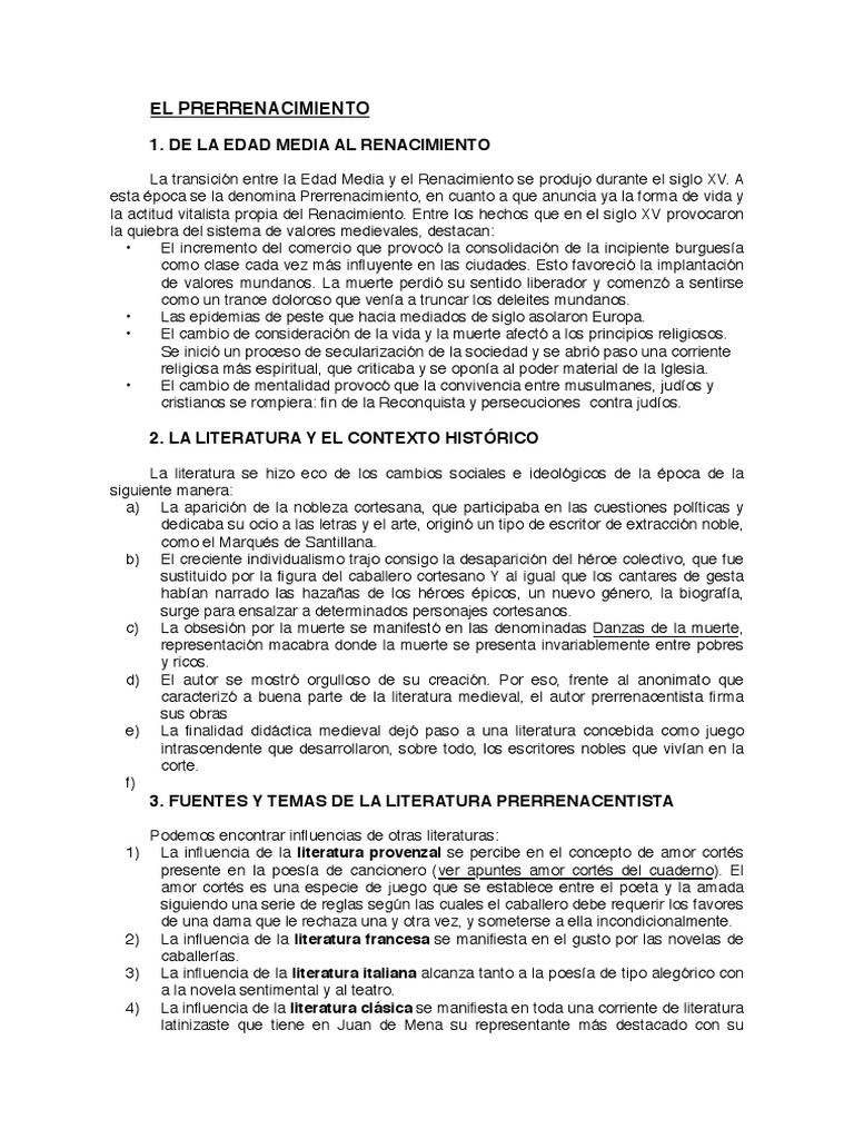 El Prerrenacimiento | PDF | Poesía