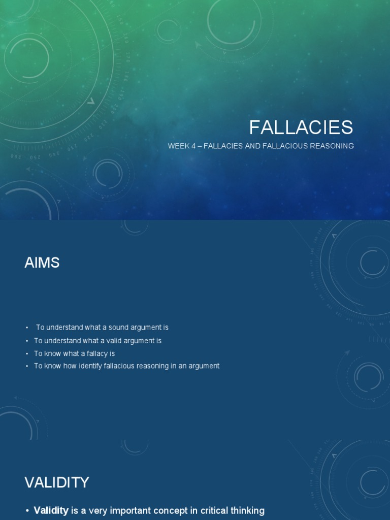 Week 4 Fallacies | Descargar gratis PDF | Argument | Logical Consequence