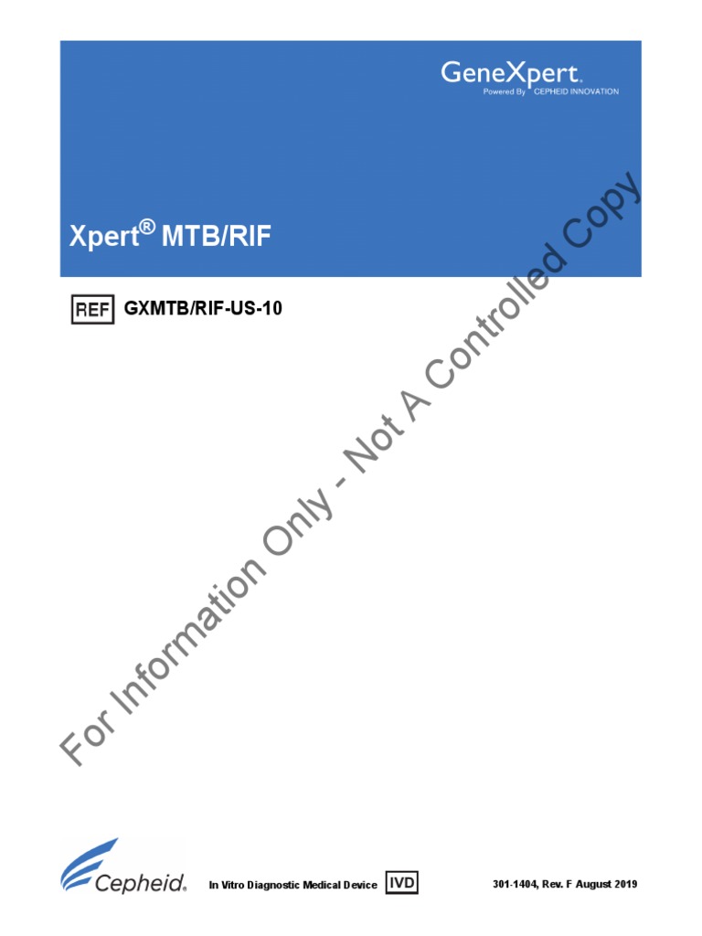 Xpert MTB RIF ENGLISH Package Insert 301 1404 Rev F | PDF ...