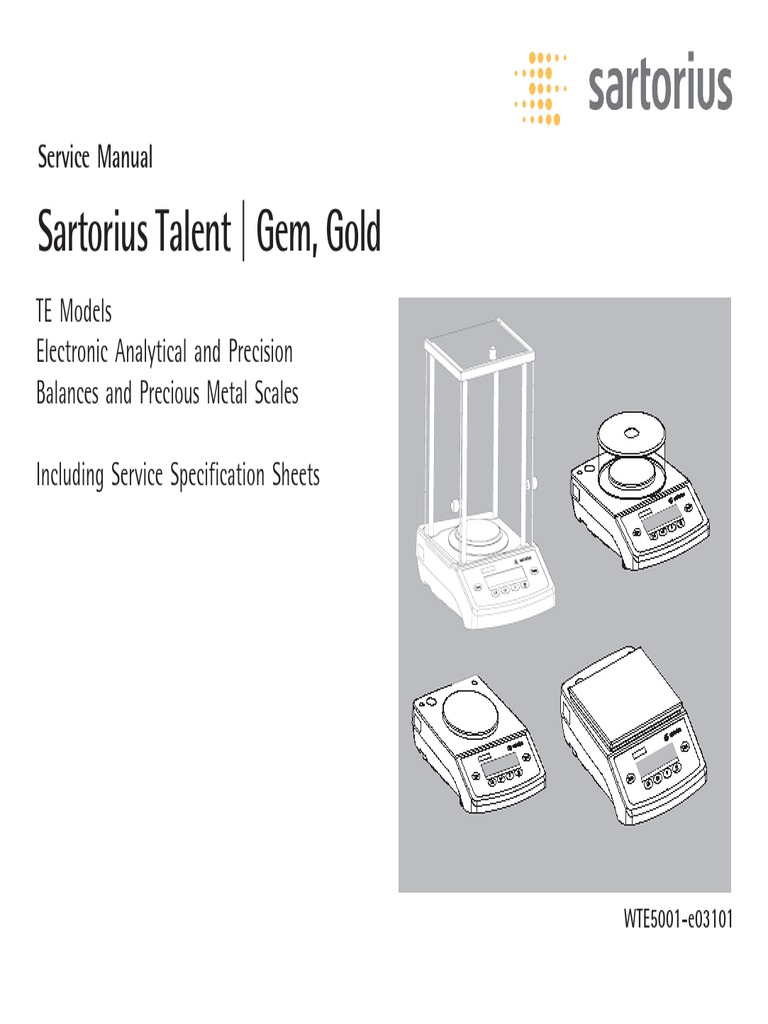 Sartorius Talent - Gem, Gold: Service Manual | PDF | Weighing Scale ...