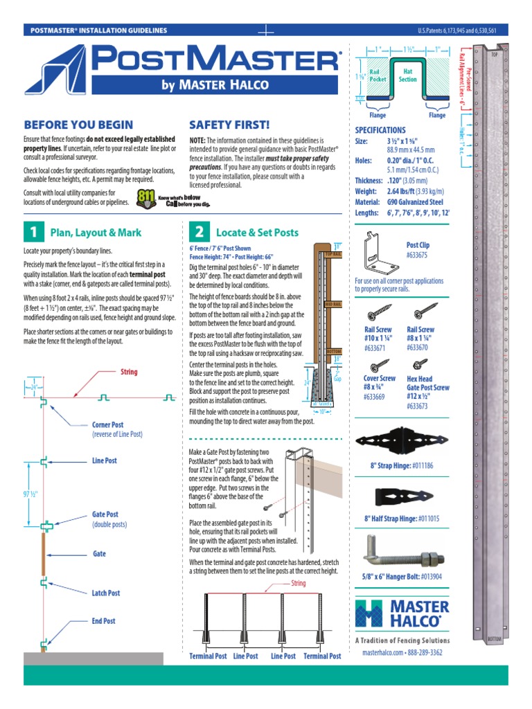 Before You Begin Safety First!: Plan, Layout & Mark Locate & Set Posts ...