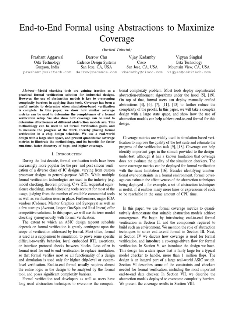 End-to-End Formal Using Abstractions To Maximize Coverage | PDF | Formal Verification ...