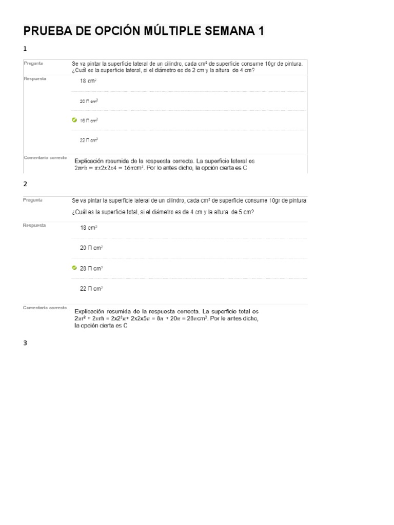 Prueba de Opcion Multiple Semana 1 | PDF