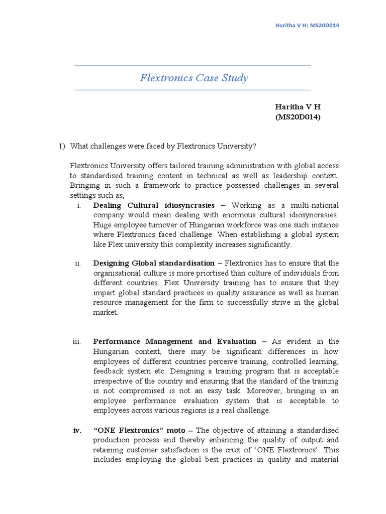Flextronics | PDF | Mentorship | Employment