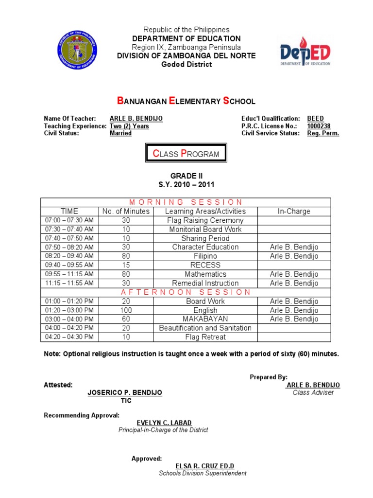 Class Program | PDF | Cognition | Teaching Class Program | PDF | Cognition | Teaching