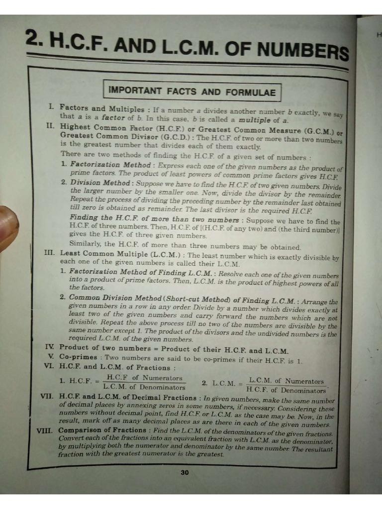 HCF and LCM of Numbers Complete Notes | PDF