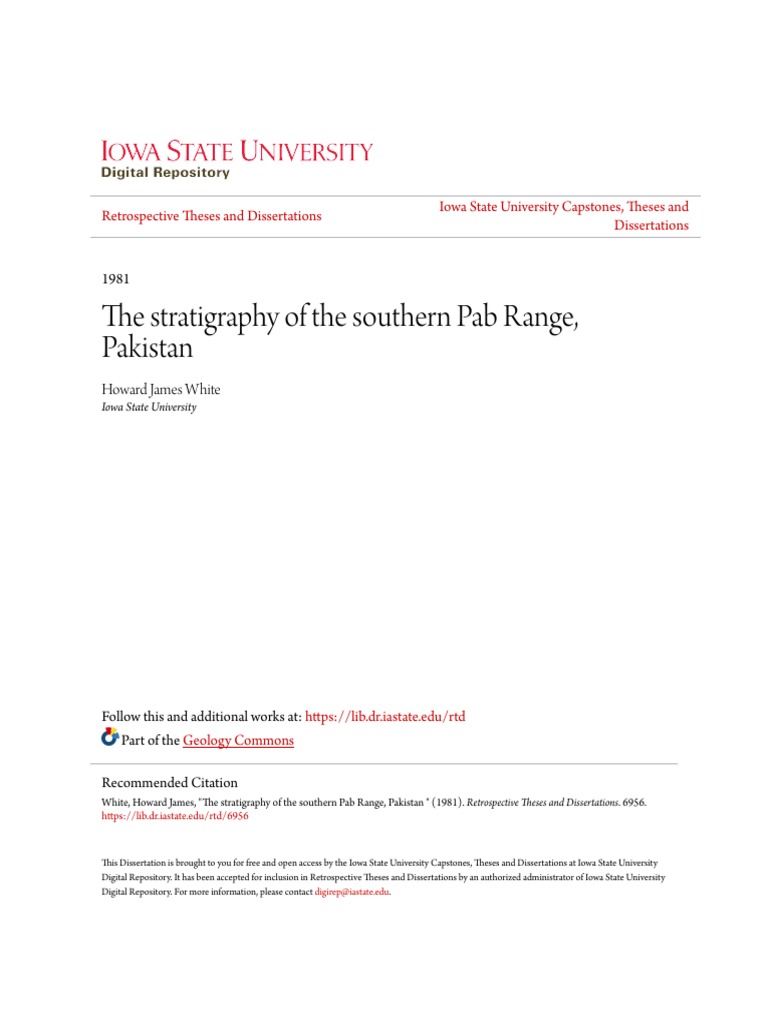 The Stratigraphy of The Southern Pab Range Pakistan | PDF | Geological ...