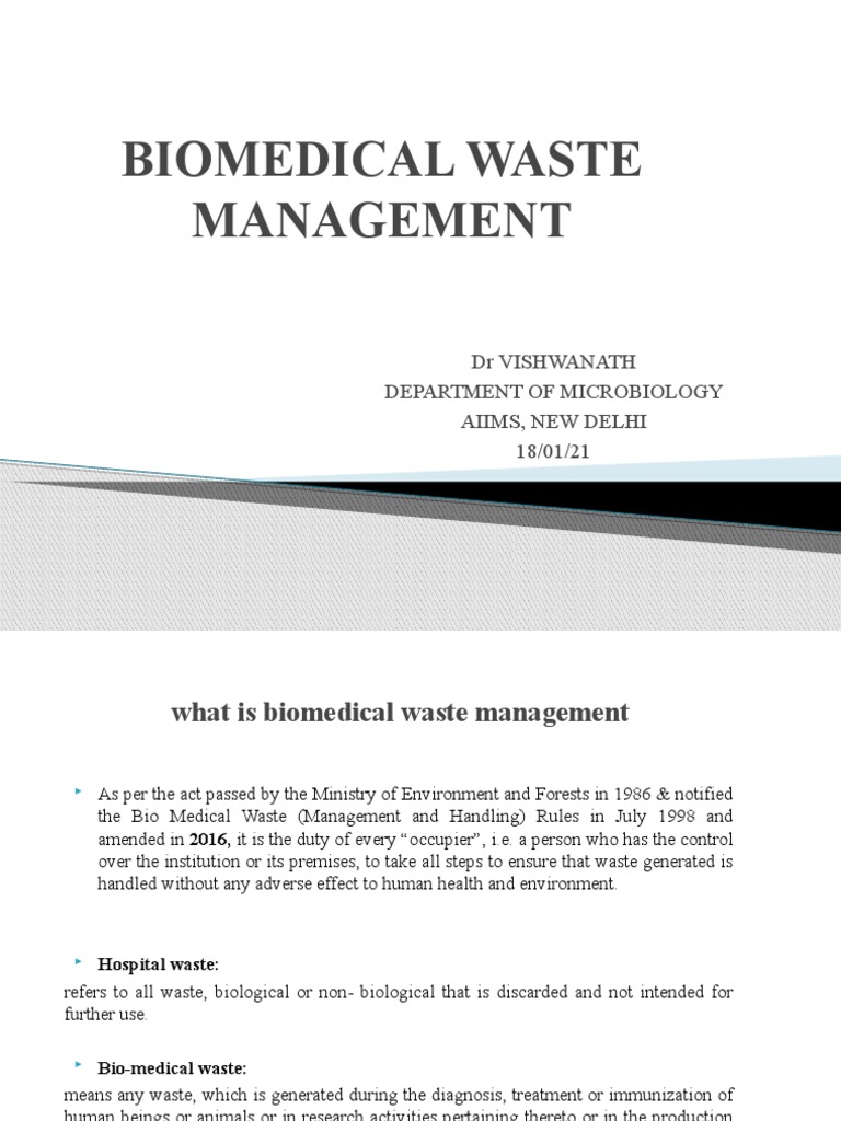 Biomedical Waste Management | PDF | Disinfectant | Sterilization ...