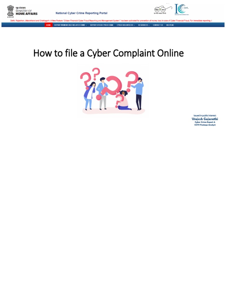 File A Cyber Complaint Online | PDF | Cybercrime | Closed Circuit ...