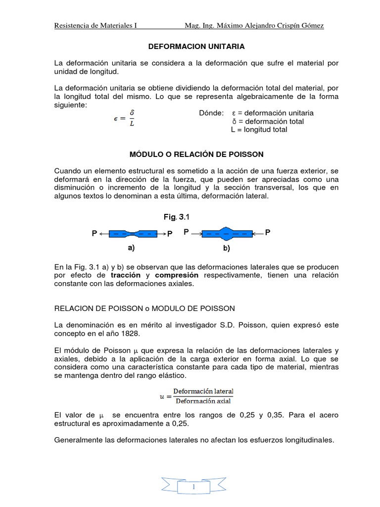 3.00 Modulo o Relacion de Poisson | PDF | Física Aplicada e ...