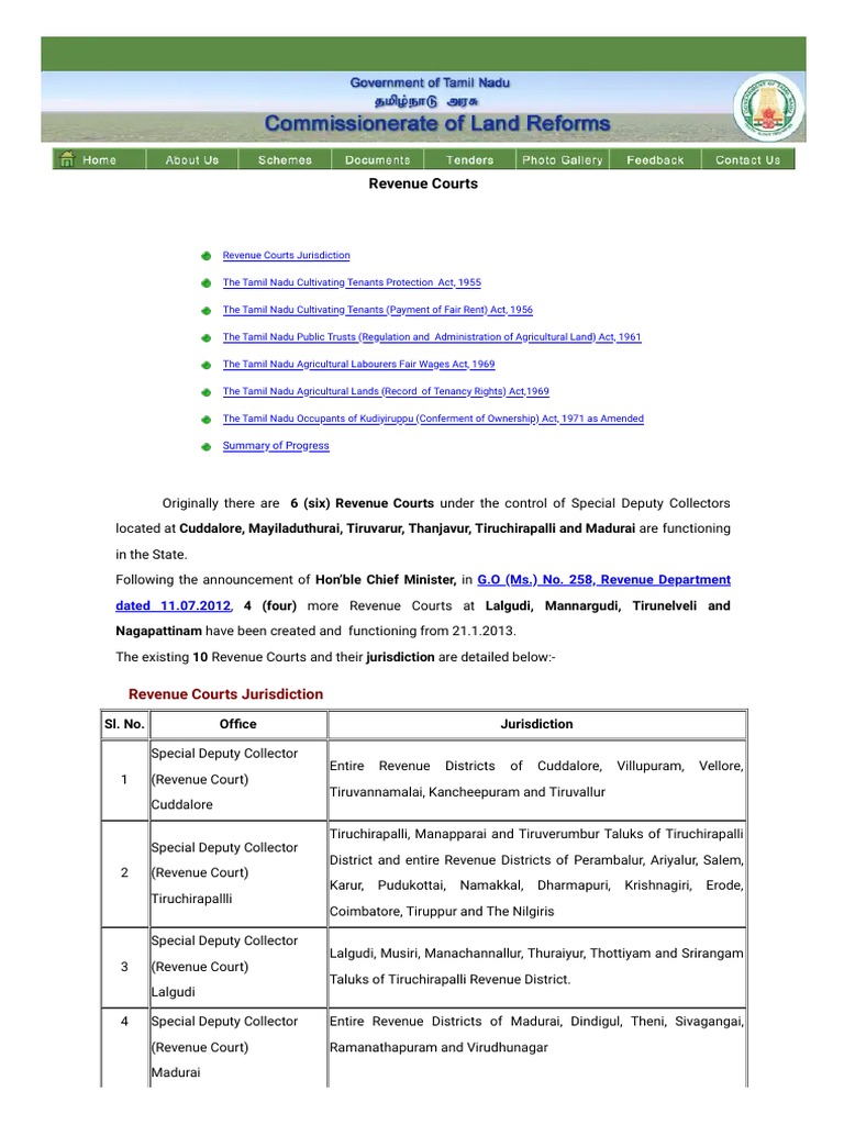Revenue Courts Jurisdiction | PDF | Leasehold Estate | Lease