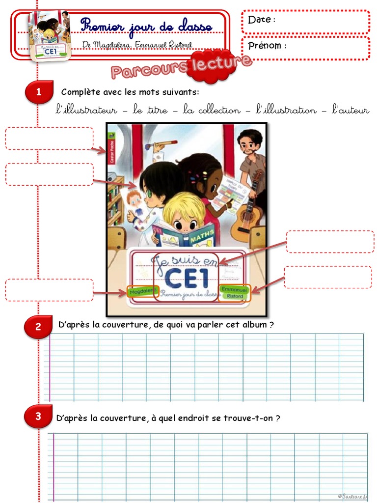 Premier jour en CE1 : Activités et questions | PDF | Arts du langage et ...