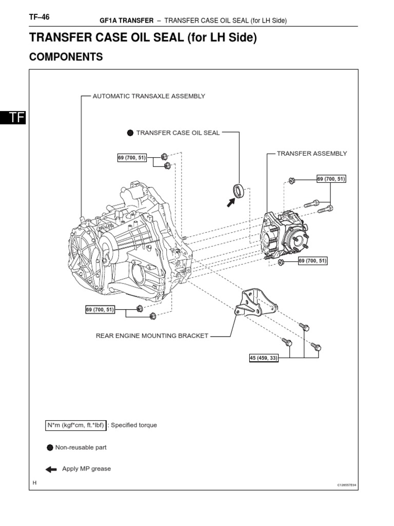 Transfer Case Oil Seal (For LH Side) : Components | PDF | Automatic ...