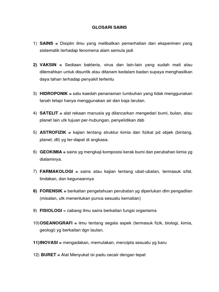 Glosari SAINS | PDF