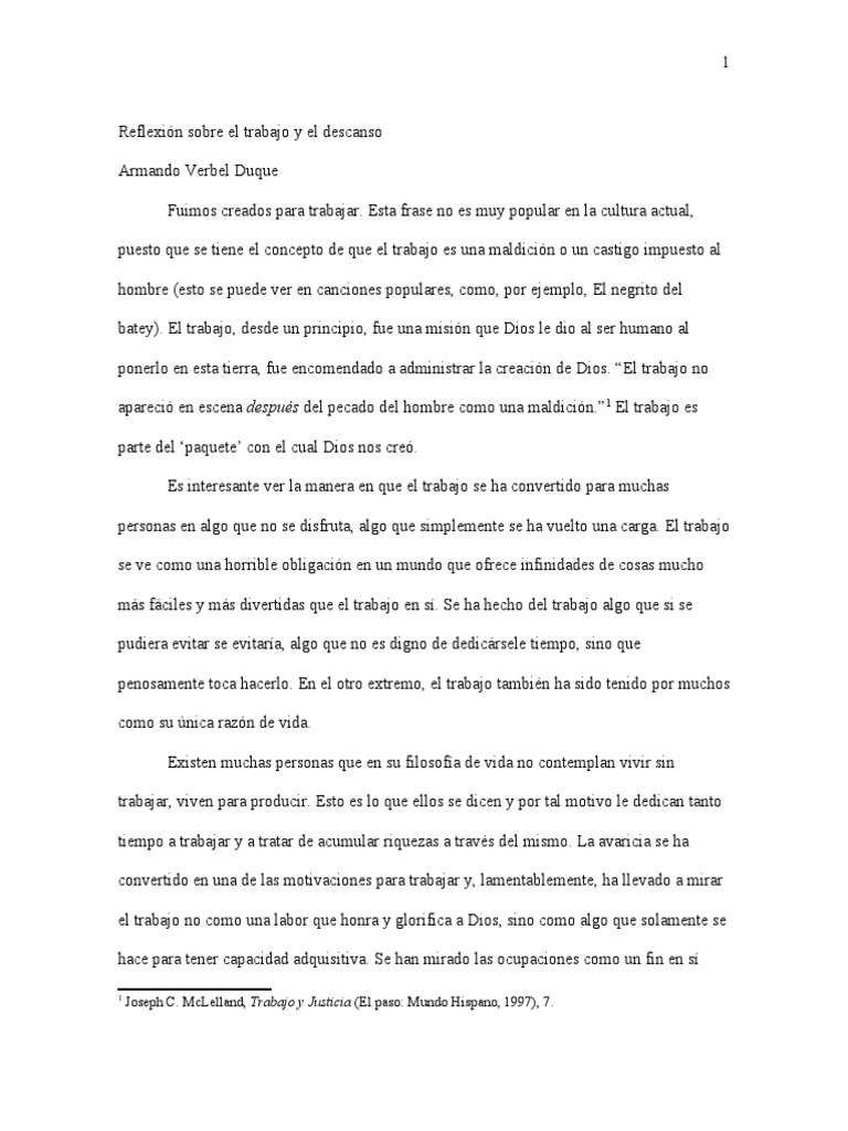 Trabajo y descanso: Reflexiones espirituales | PDF | Diez Mandamientos ...