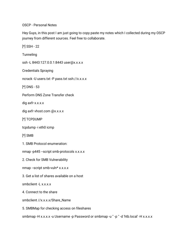 OSCP - Personal Notes | PDF