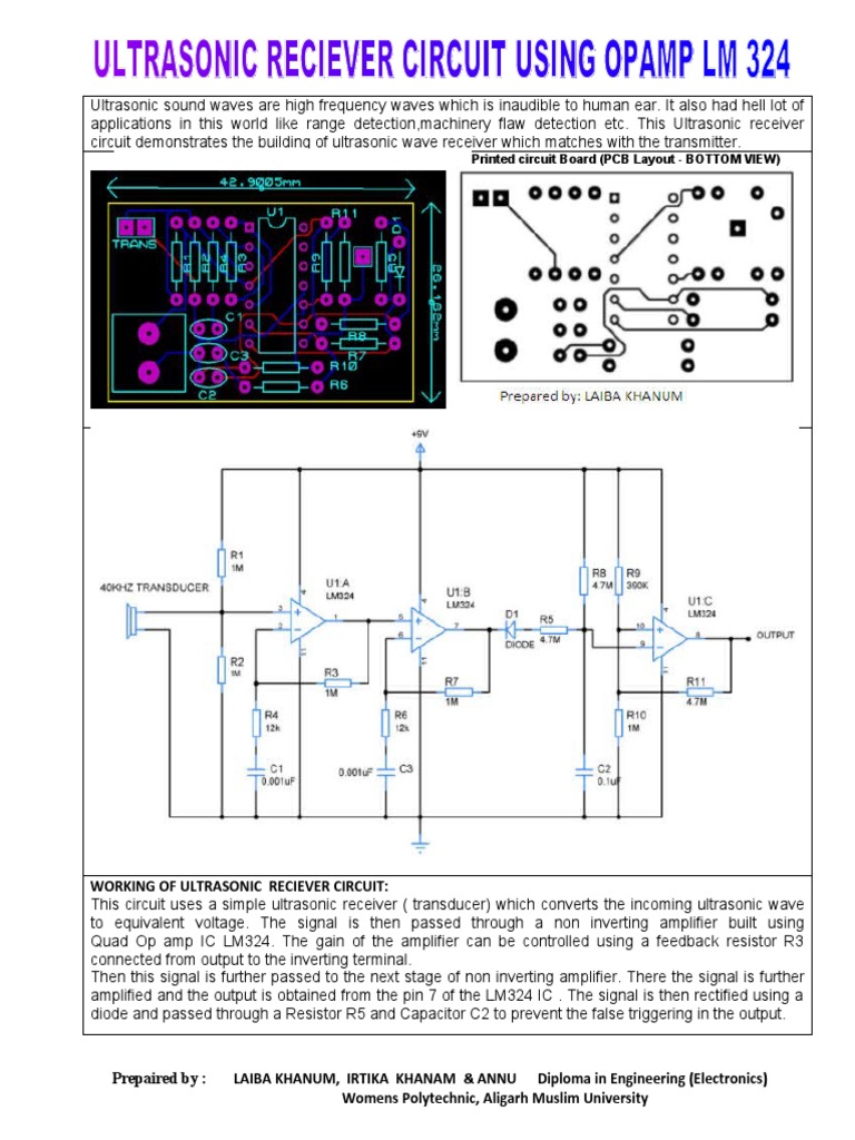 Laiba-Ultrasonic Receiver Circuit Using Opamp | PDF | Amplifier ...