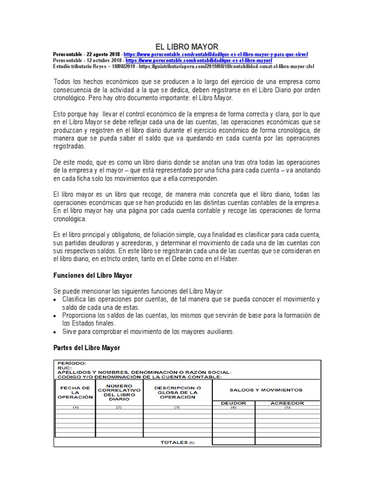 Guía del Libro Mayor en Contabilidad | PDF | Contabilidad | Informática
