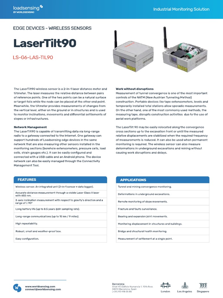 Datasheet LaserTilt90 As of Aug 26 2021 | PDF | Screw | Wireless Sensor ...