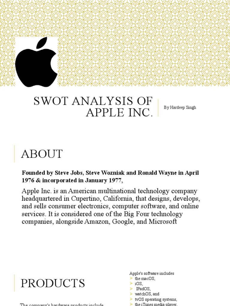 Swot Analysis of Apple Inc | PDF | Apple Inc. | Ios
