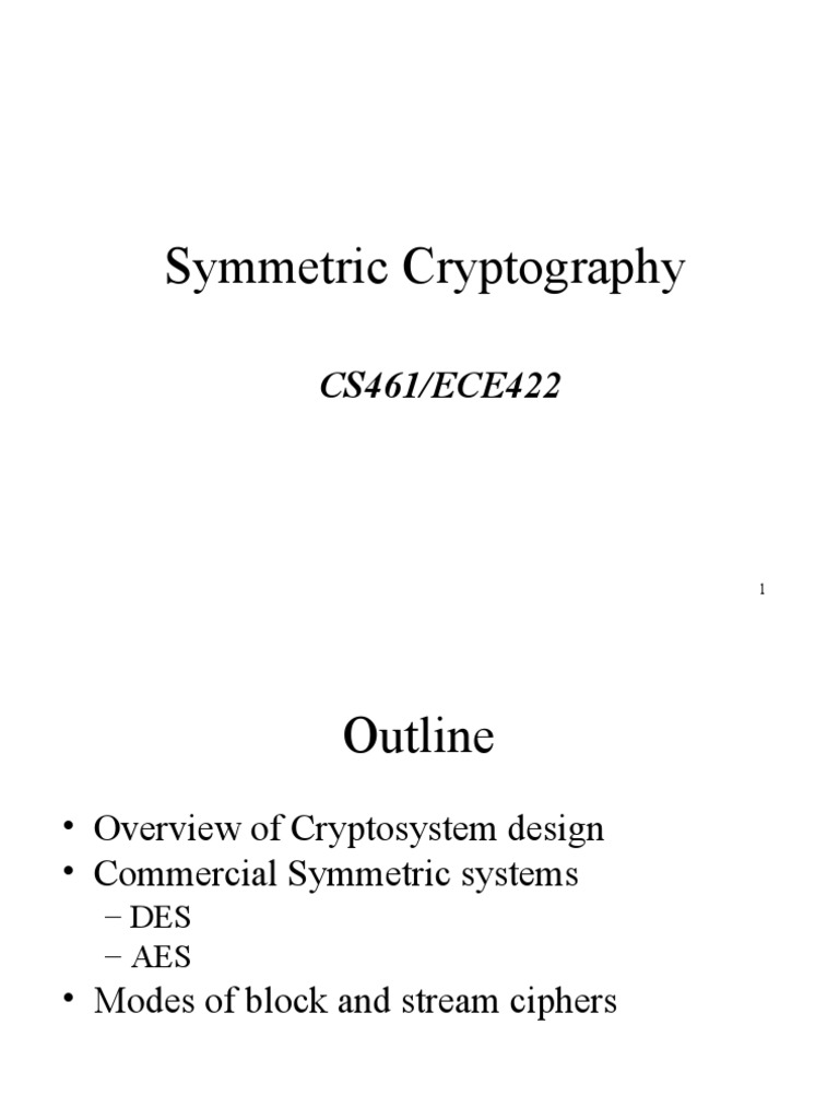 Symmetric Cryptography Pdf Cipher Cryptography