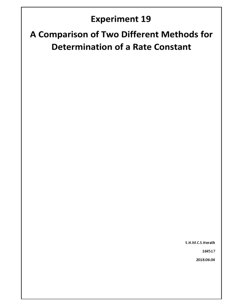 A Comparison of Two Different Methods For Determination of A Rate ...