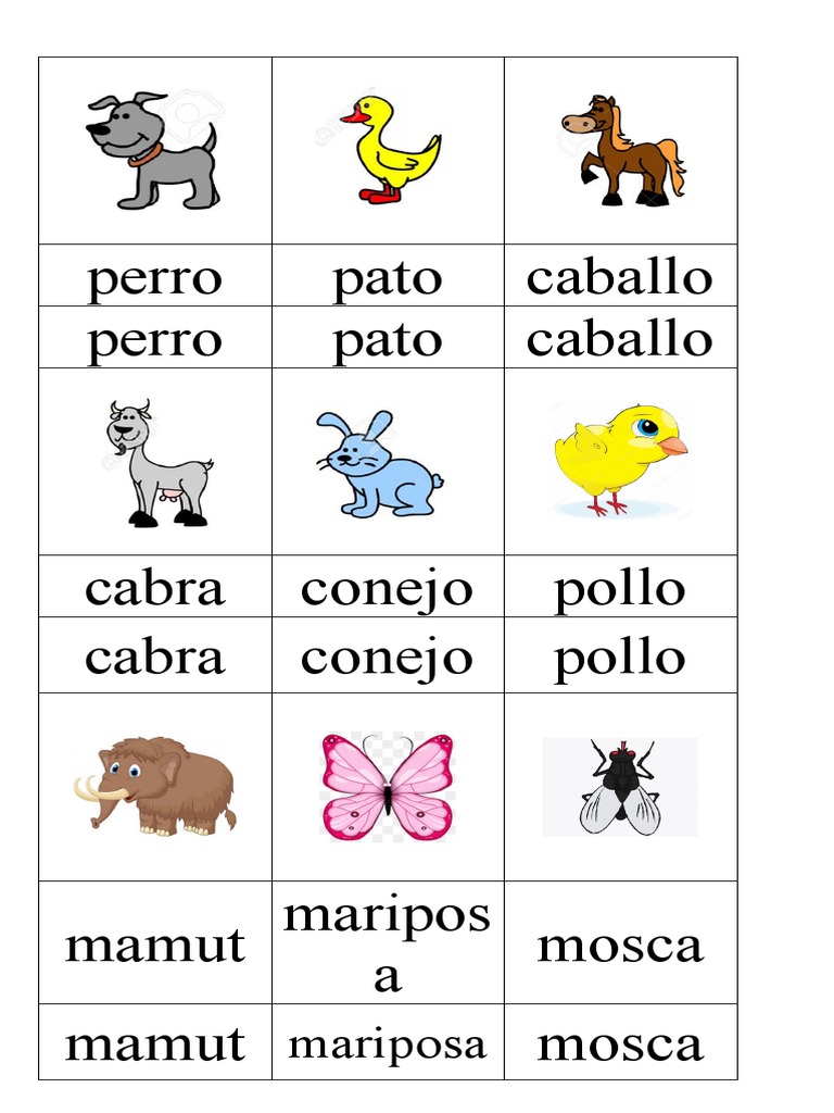 Animales Escritura | PDF