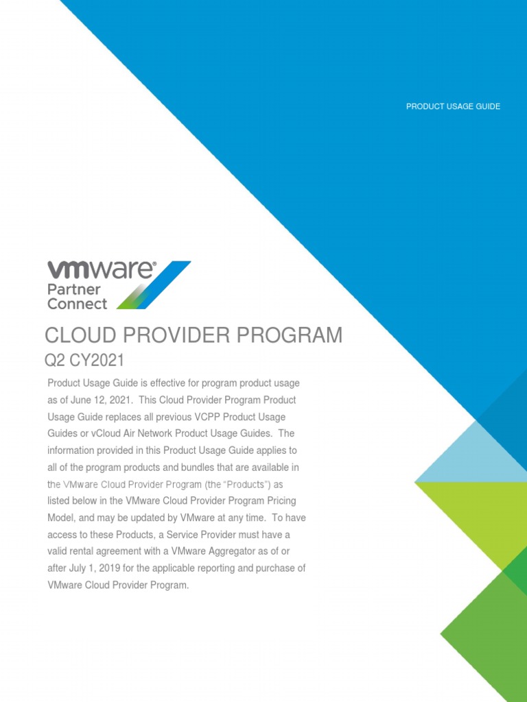 VMware Q2 CY2021 VCPP Product Usage Guide en | PDF | Cloud Computing ...