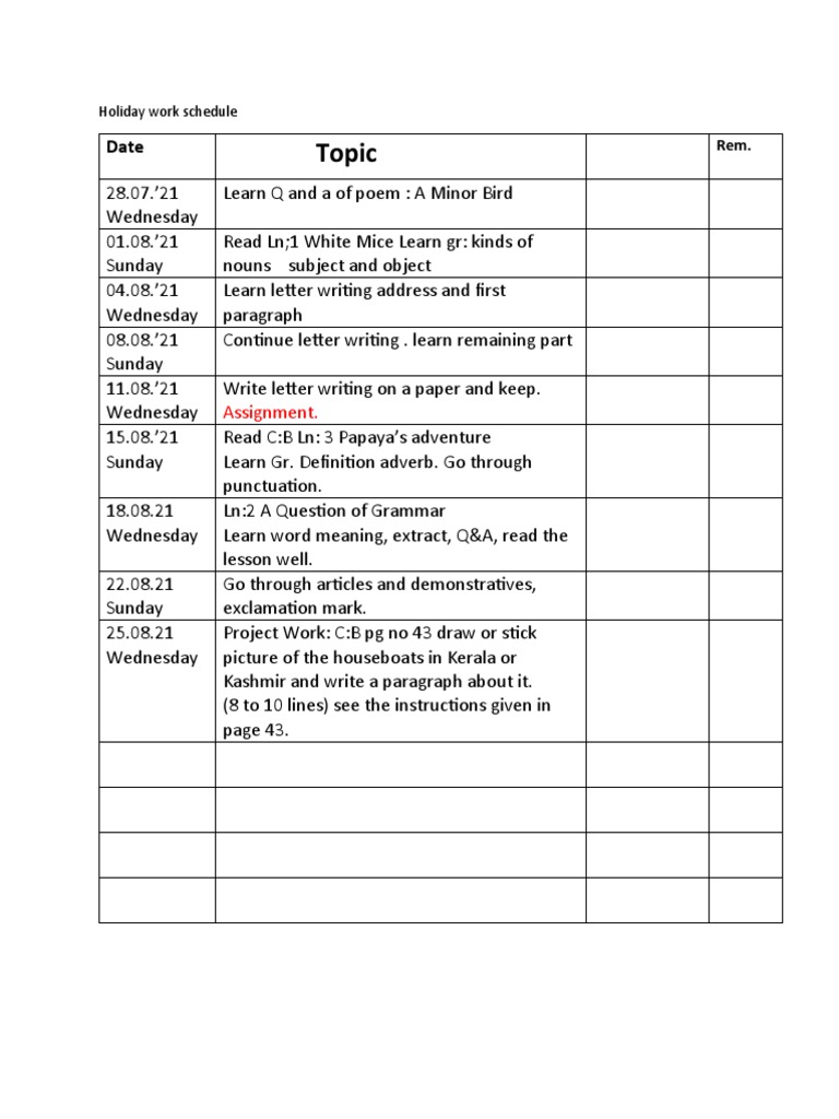 Holiday Work Schedule | PDF