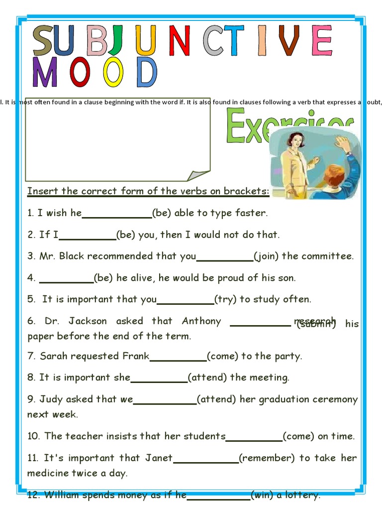 Subjunctive Worksheet | PDF