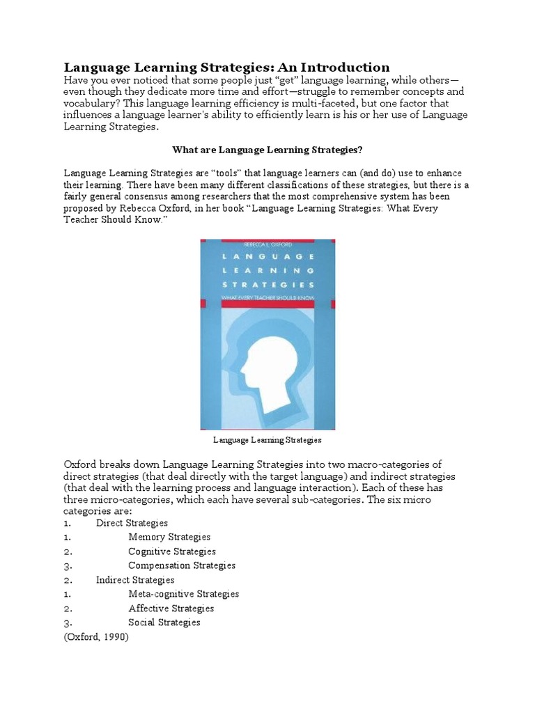 Language Learning Strategies | PDF | Learning | Language Acquisition