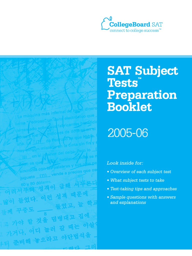SAT Subject Tests Preparation Booklet 06-2005 | PDF