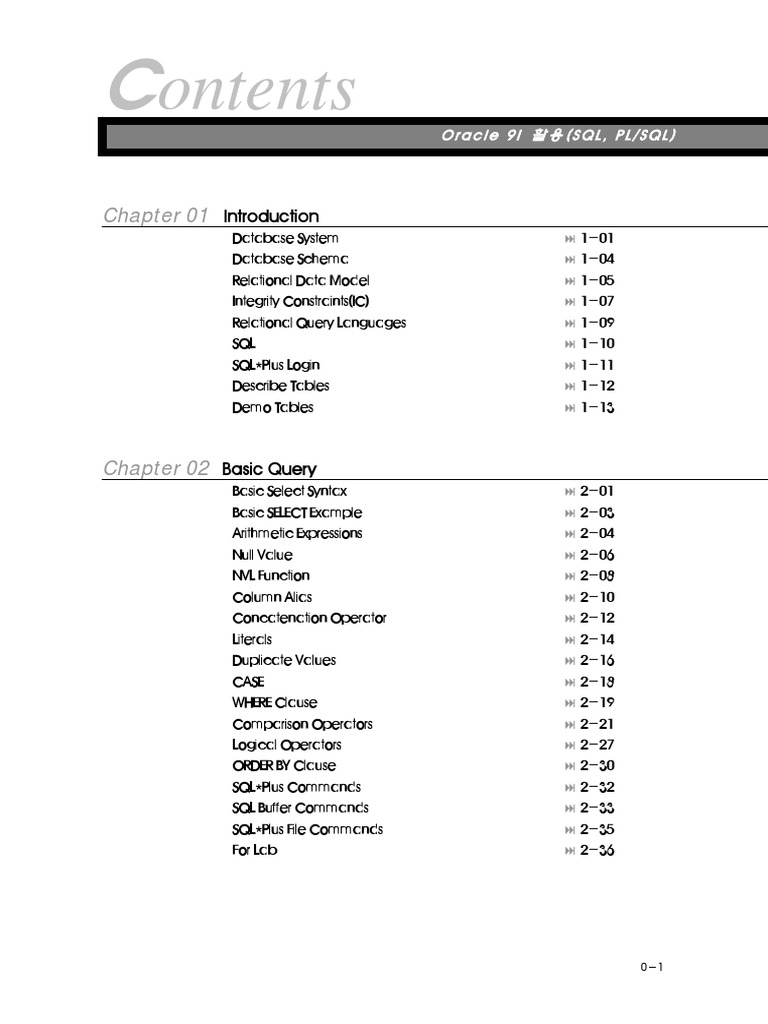 Oracle9i (통합) | PDF | Relational Database | Pl/Sql
