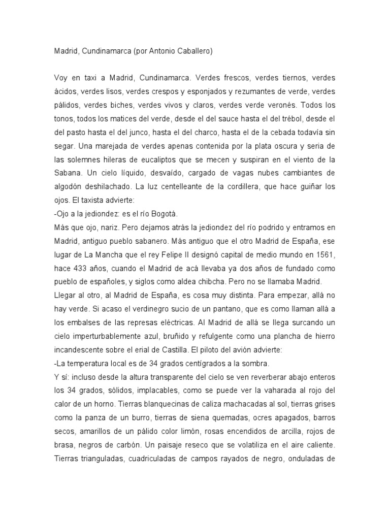 Madrid, Cundinamarca: Un Viaje Verde | PDF