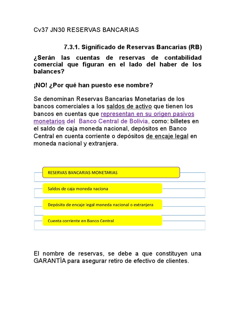 Reservas Bancarias Monetarias | PDF | Base monetaria | Requisito de reserva