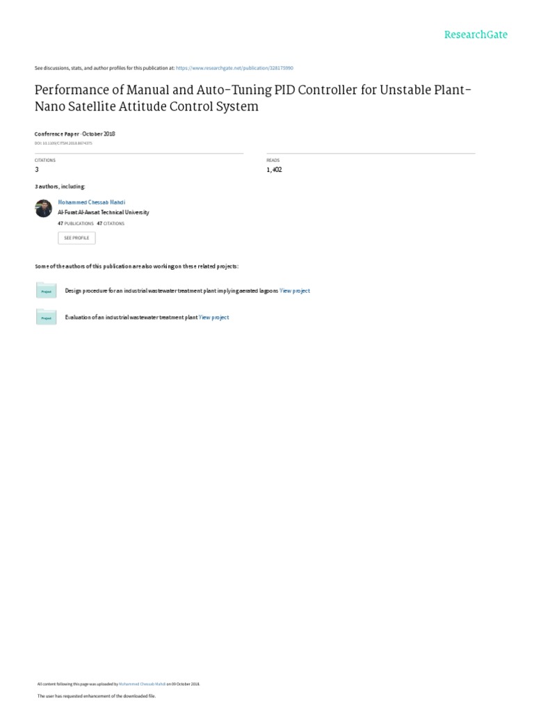 Performance of Manual and Auto-Tuning PID Controller For Unstable Plant ...