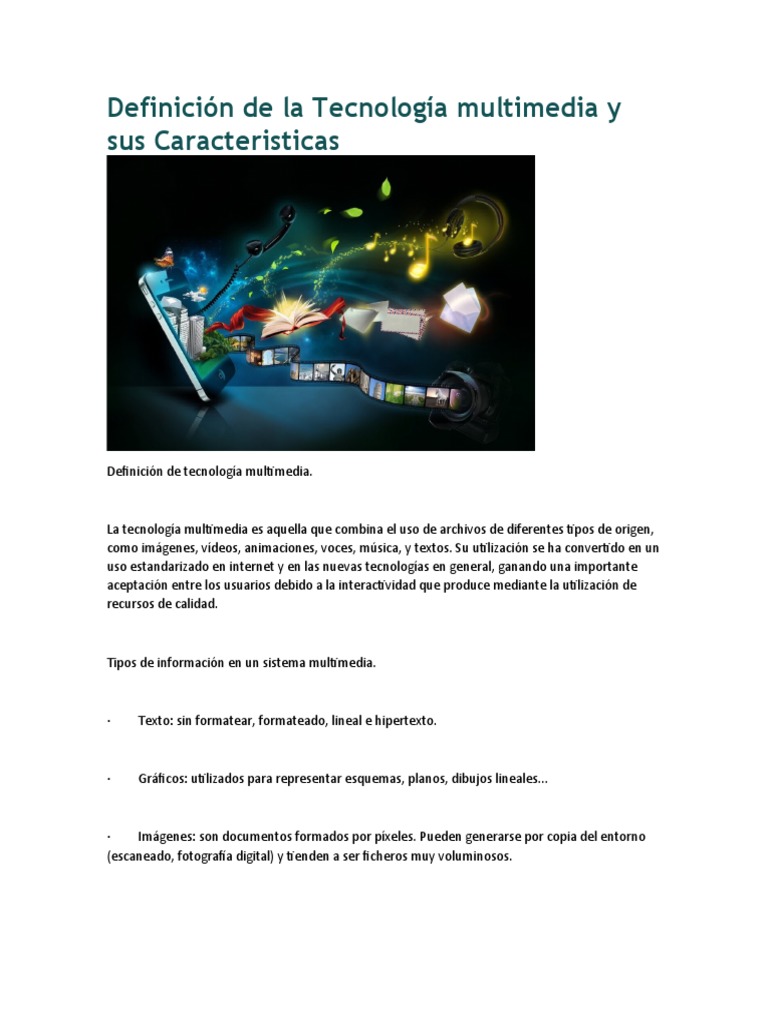Definición de La Tecnología Multimedia y Sus Caracteristicas | PDF ...