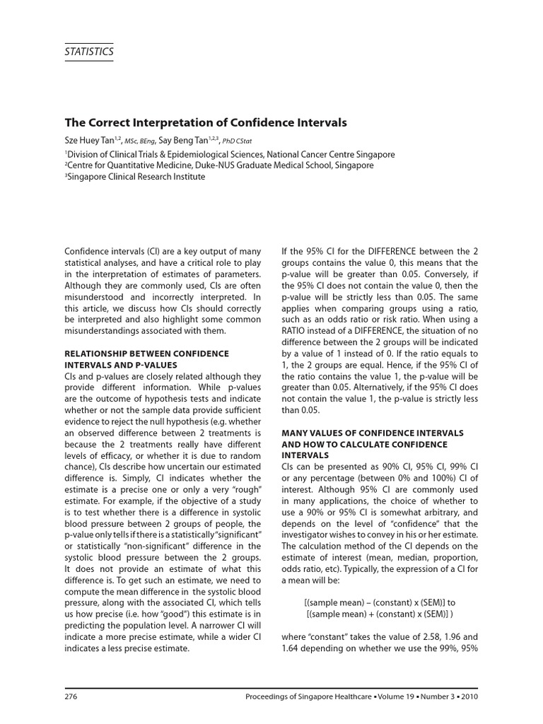 Confidence Interval Explanation | PDF | Confidence Interval | P Value