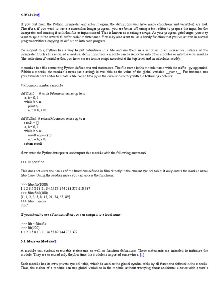 Python Module | PDF | Scope (Computer Science) | Class (Computer Programming)