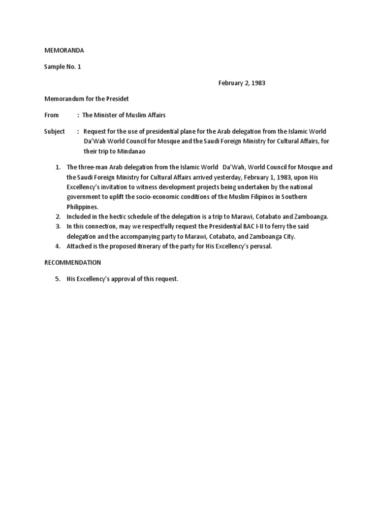 SAMPLE MEMORANDA - Editable Version For Training Purposes Only | PDF ...