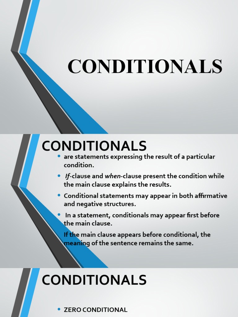 Conditionals | PDF | Languages | Foreign Language Studies