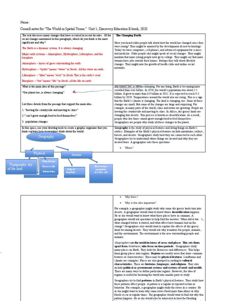 Unit 0 Cornell Notes - Base | PDF | Geography | Equator