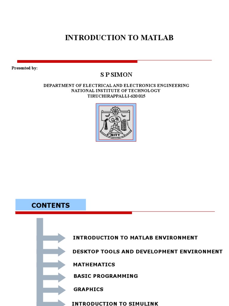 Introduction To Matlab | PDF | Matlab | Matrix (Mathematics)