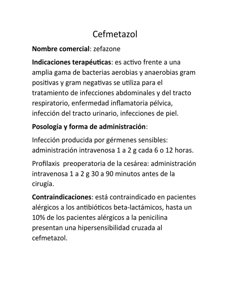 Cefmetazol | PDF | Penicilina | Alergia