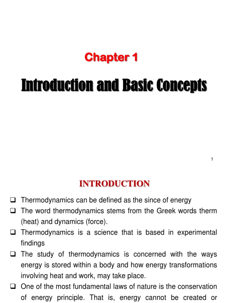 001-Introduction and Basic Concepts of THERMODYNAMICS | PDF ...