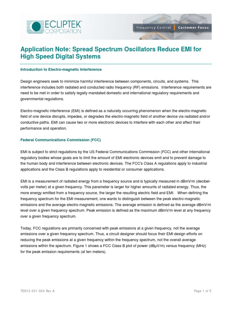 Application Note - Spread Spectrum Oscillators Reduce EMI For High ...