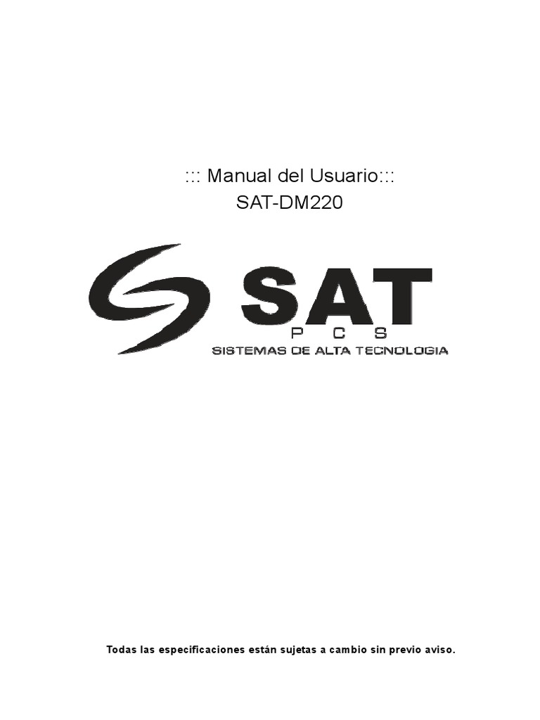 Manual Del Usuario SAT DM220 Espa Ol | Descargar gratis PDF | Dirección ...